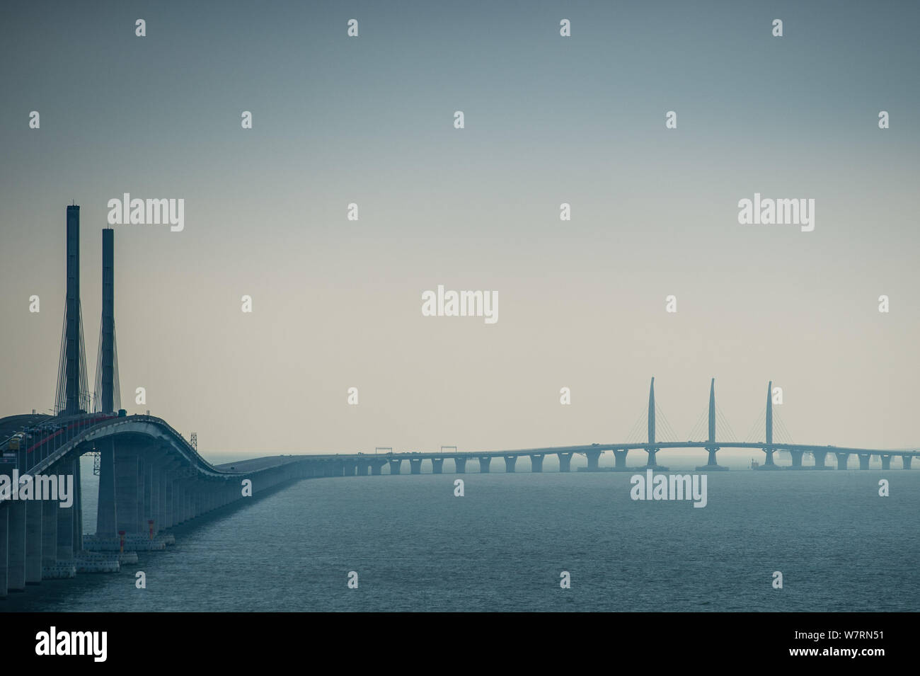View of world's longest cross-sea bridge, the Hong Kong-Zhuhai-Macao ...