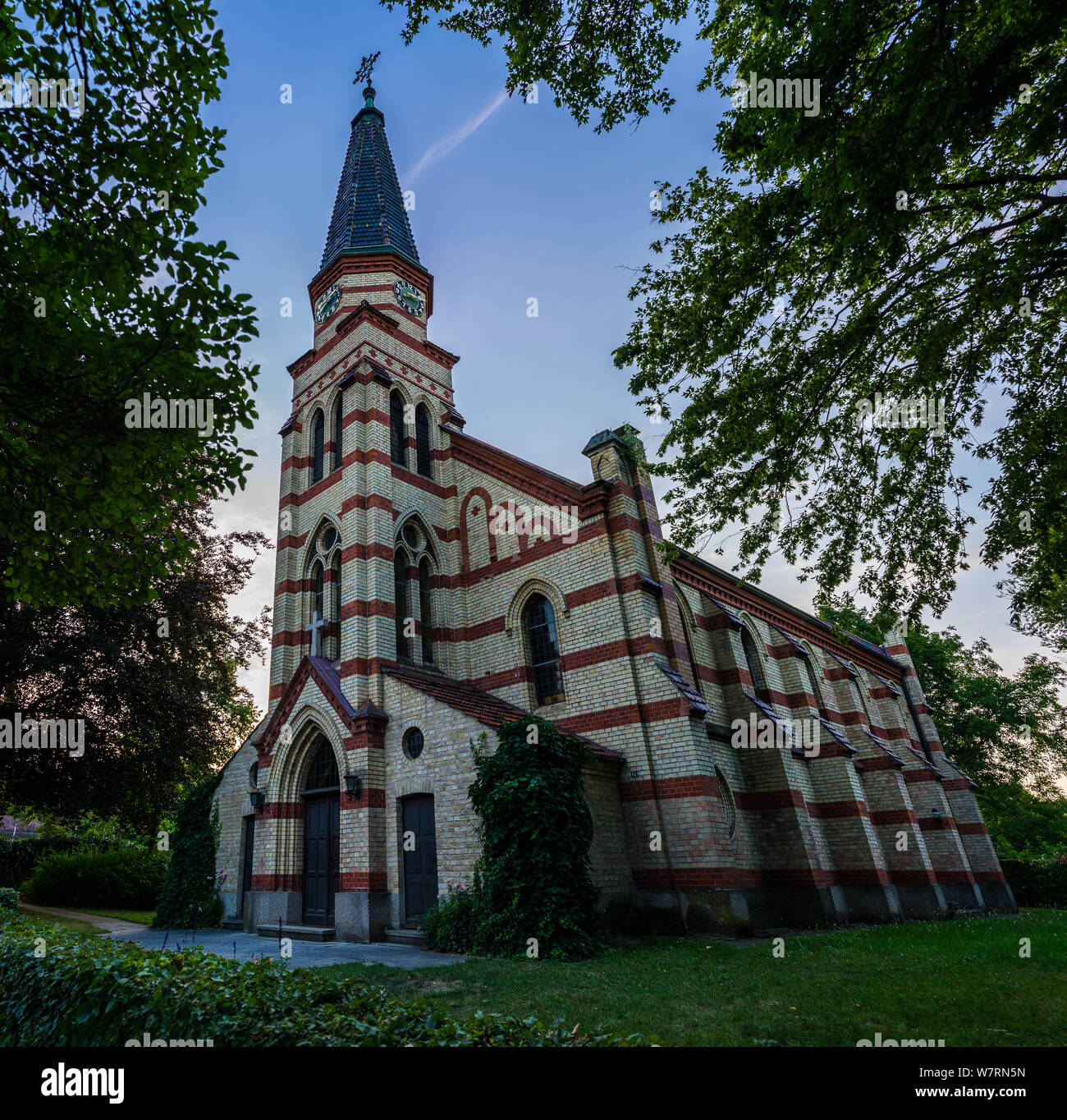 Germany, Beautiful old brick church building called peter and paul ...