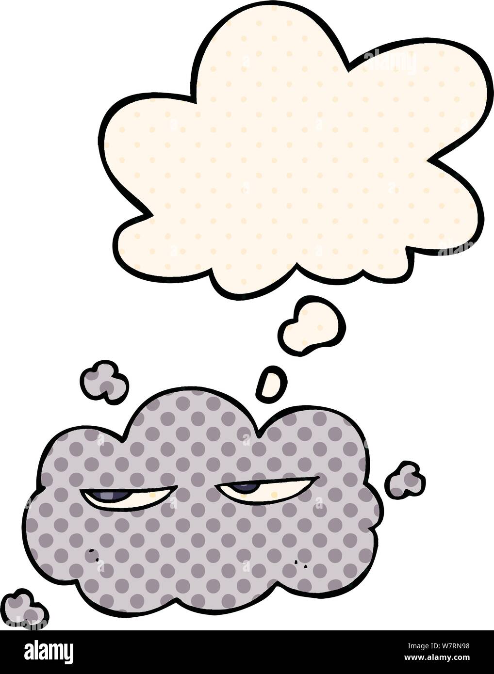 cute cartoon cloud with thought bubble in comic book style Stock Vector ...