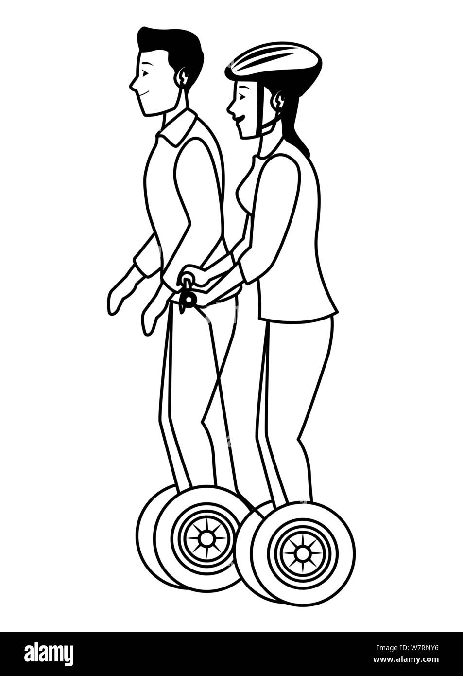 Young couple in gadget Stock Vector Images - Alamy