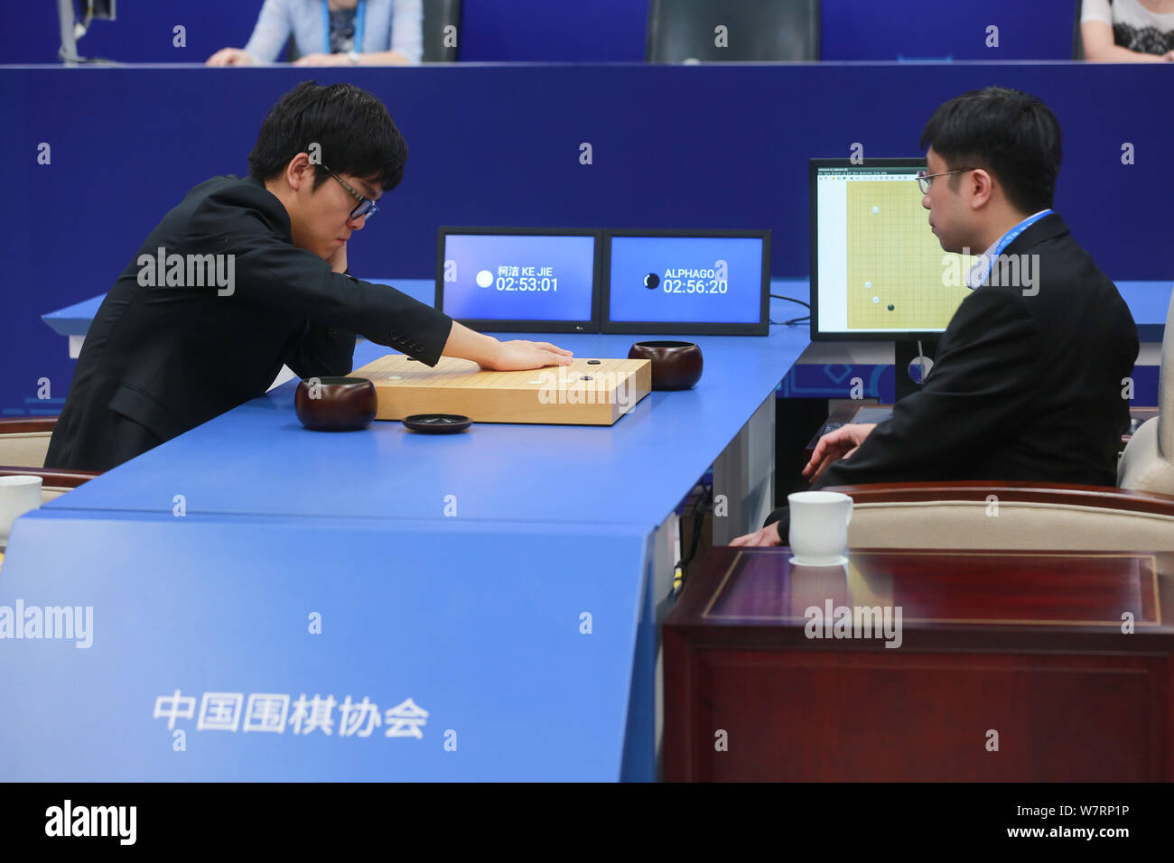 Chinese Go player Ke Jie, left, competes against Google's artificial ...