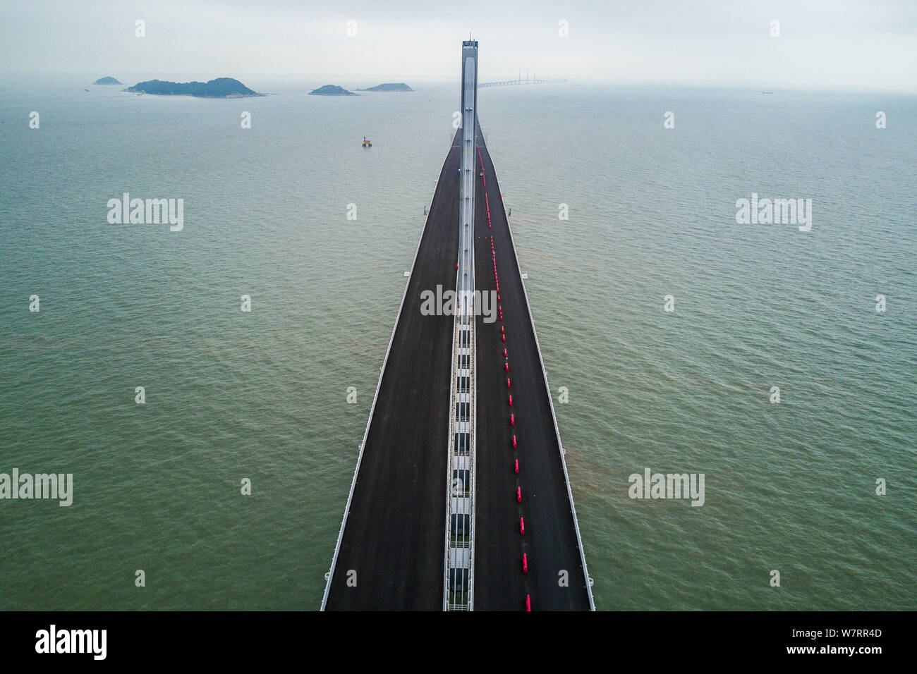 Aerial view of world's longest cross-sea bridge, the Hong Kong-Zhuhai ...