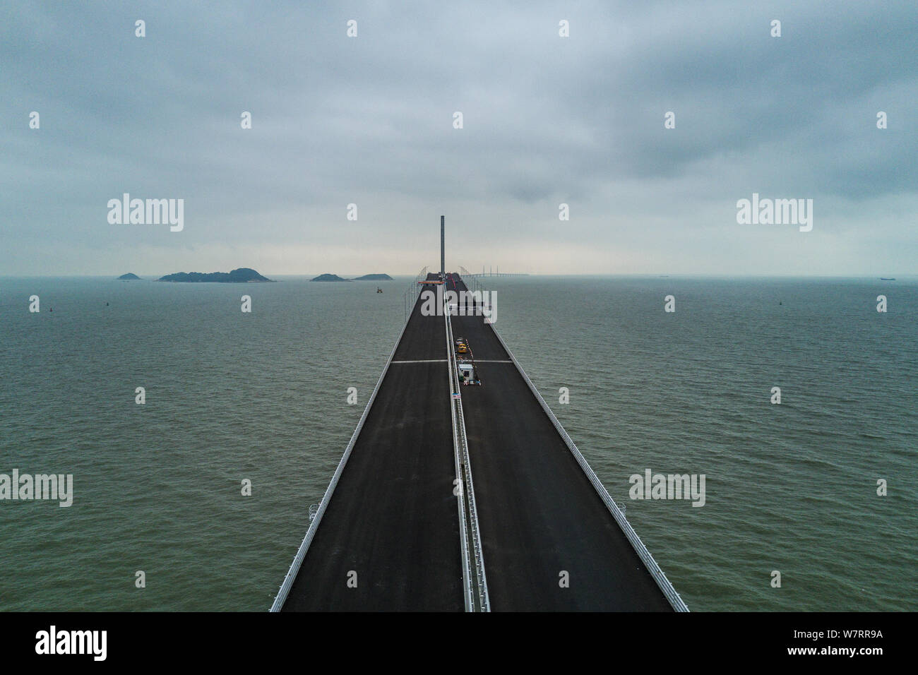 Aerial view of world's longest cross-sea bridge, the Hong Kong-Zhuhai ...