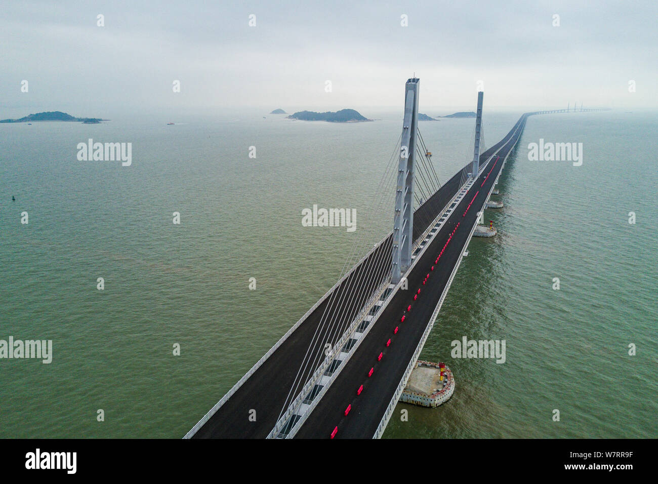 Aerial view of world's longest cross-sea bridge, the Hong Kong-Zhuhai ...
