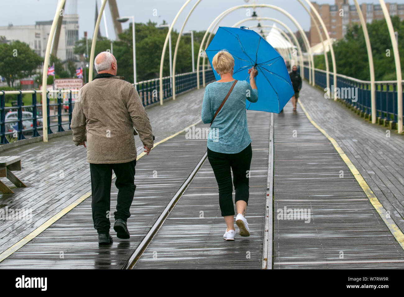 Southport, Merseyside. 7th Aug 2019. UK Weather: Blustery showery day ...
