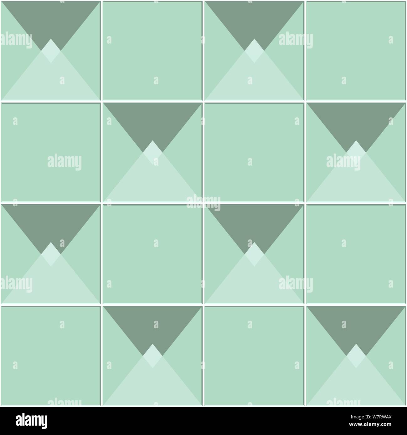 Abstract seamless pattern, geometric green ceramic tiles vector ...