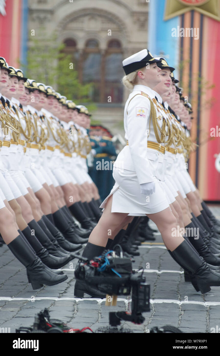 Russian Female Soldiers Military Parade