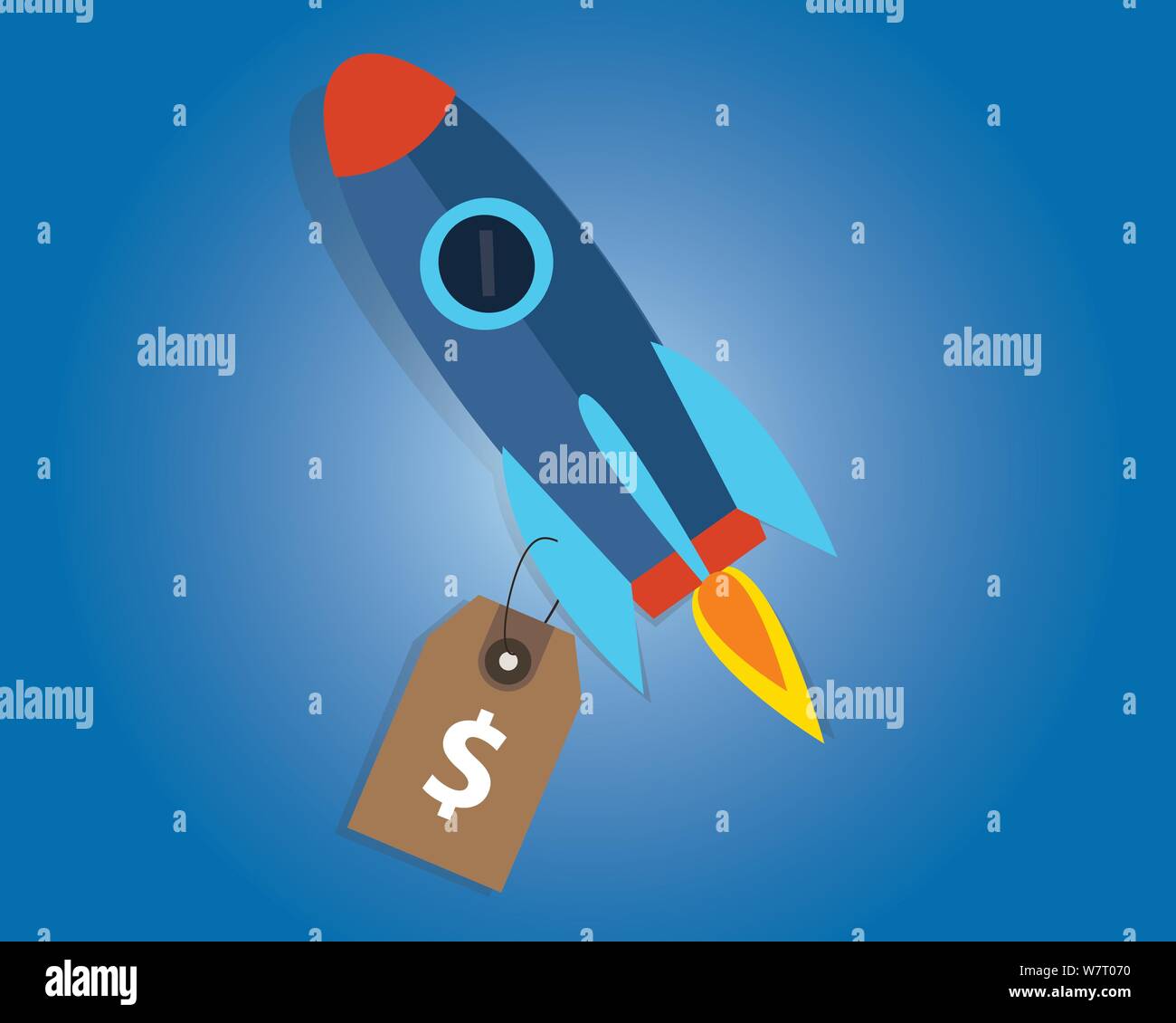 start-up company valuation price sell rocket symbol launched business ...