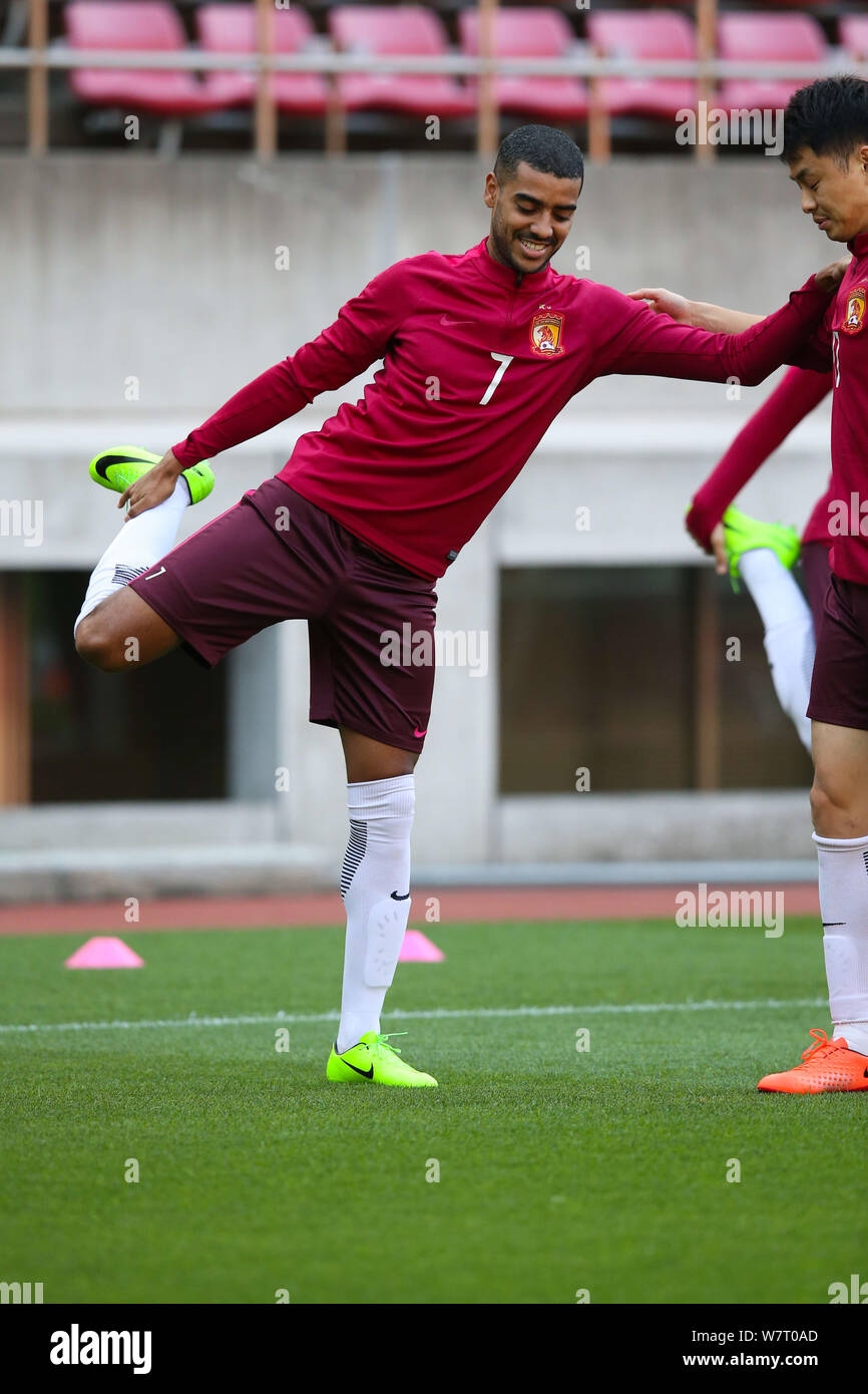 Brazilian football player Alan Carvalho of China's Guangzhou Evergrande ...