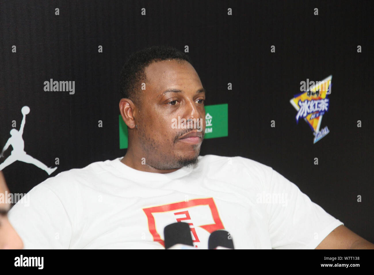 Retired American basketball player Paul Pierce attends the NBA 5v5 2019 ...
