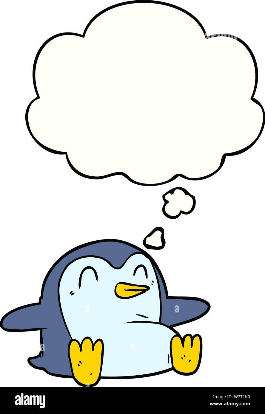 cartoon penguin with thought bubble Stock Vector Image & Art - Alamy