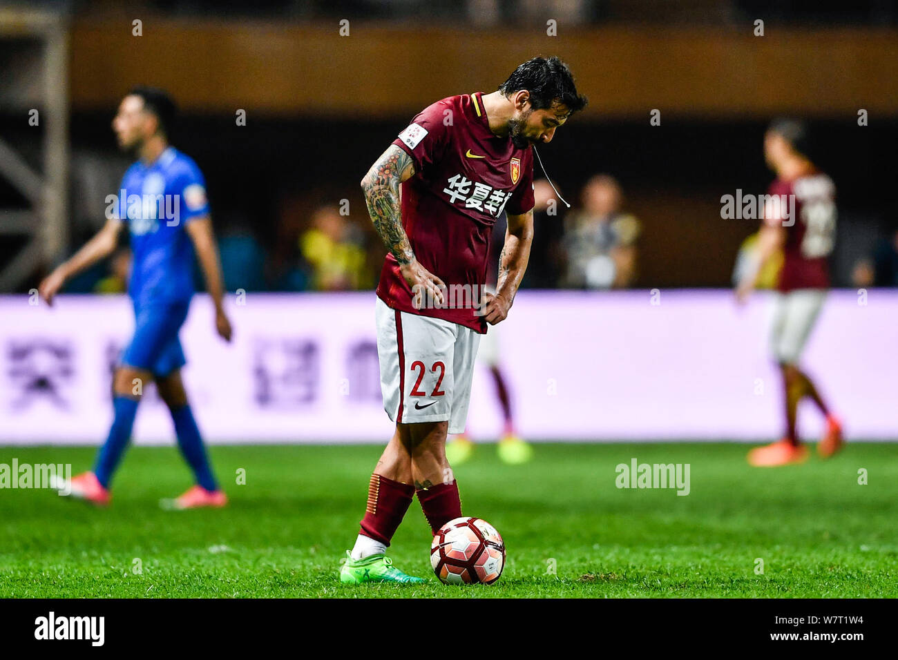 Argentine football player Ezequiel Lavezzi of Hebei China Fortune ...