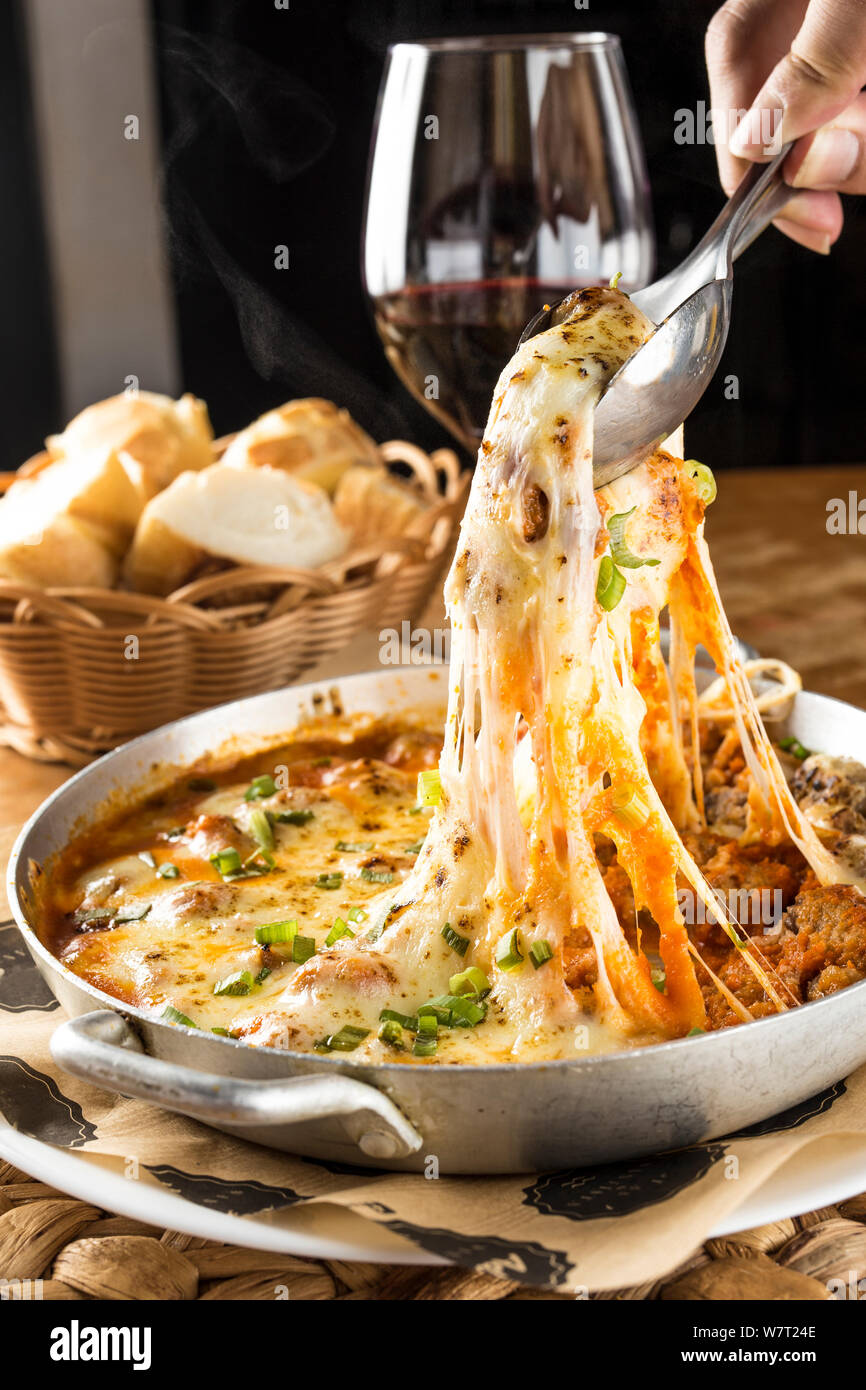 Parmegiana Cheese and meat Stock Photo - Alamy