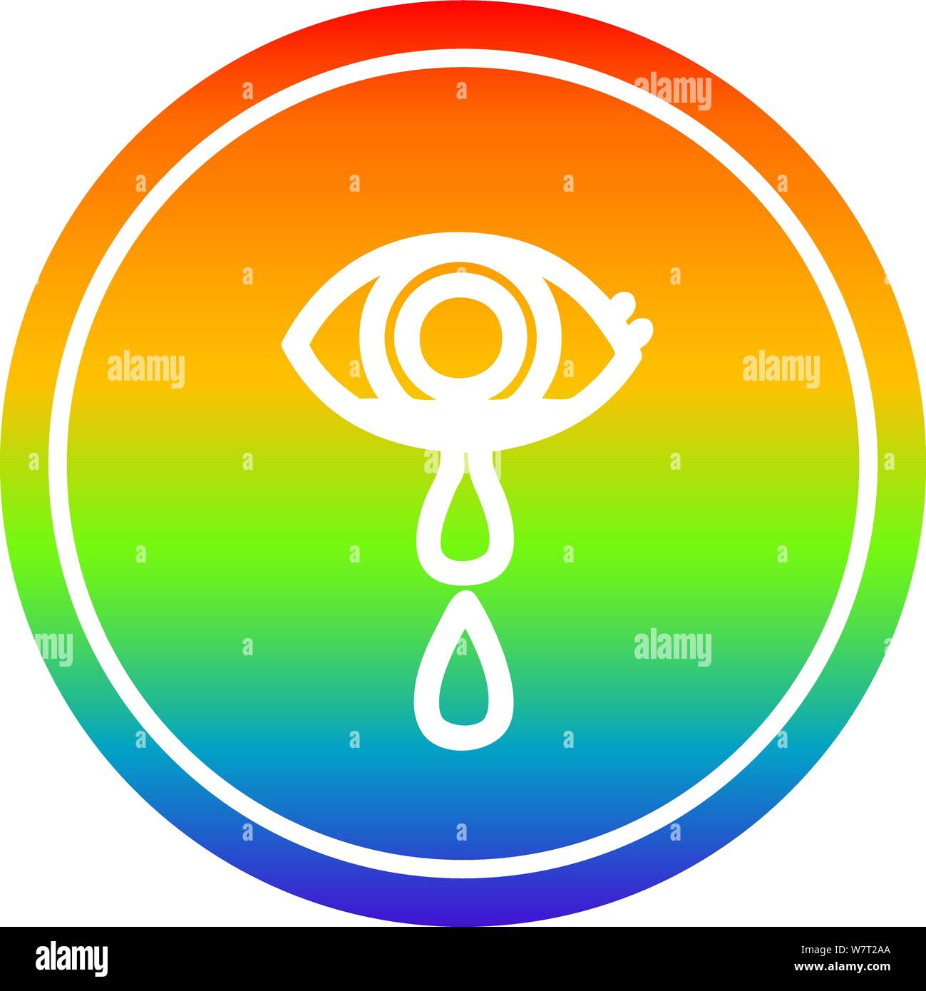 crying eye circular icon with rainbow gradient finish Stock Vector Image & Art - Alamy