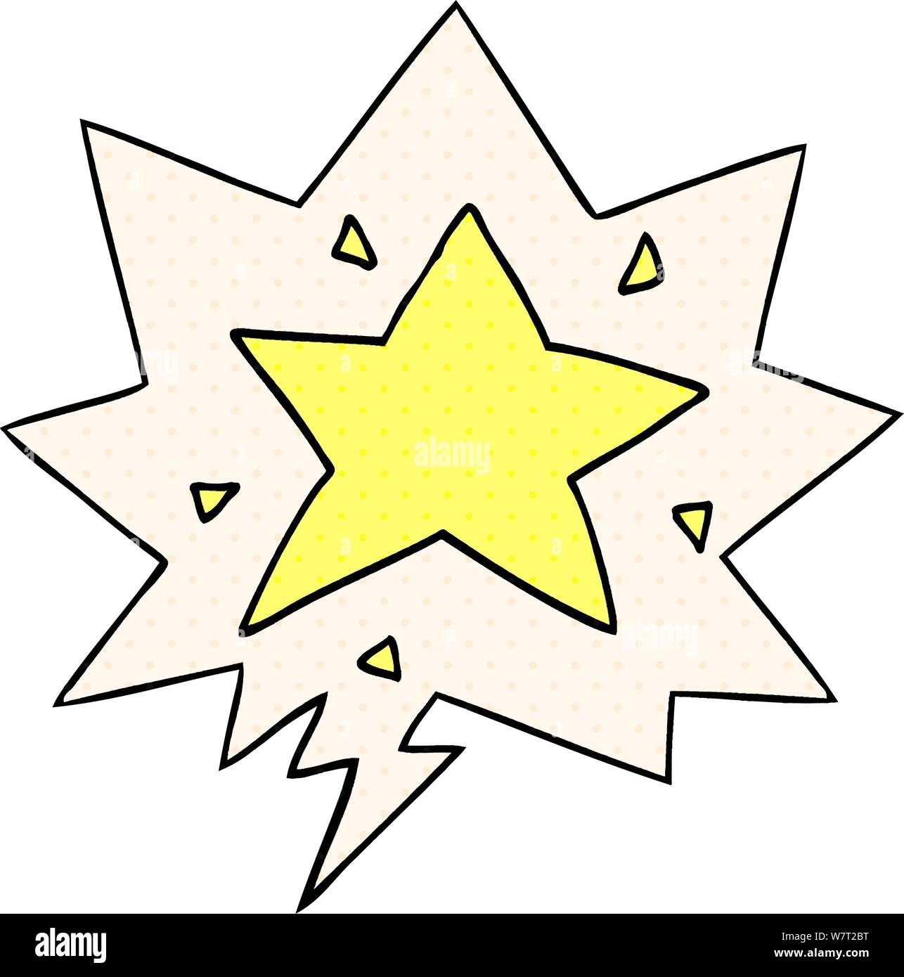 cartoon star with speech bubble in comic book style Stock Vector Image ...