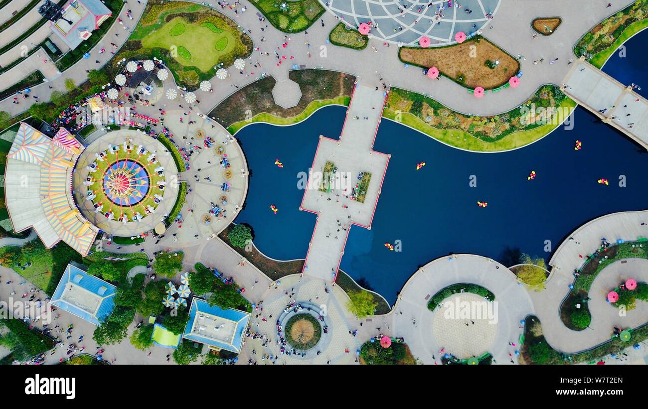 --FILE--Aerial view of the Shanghai Disneyland at the Shanghai Disney ...