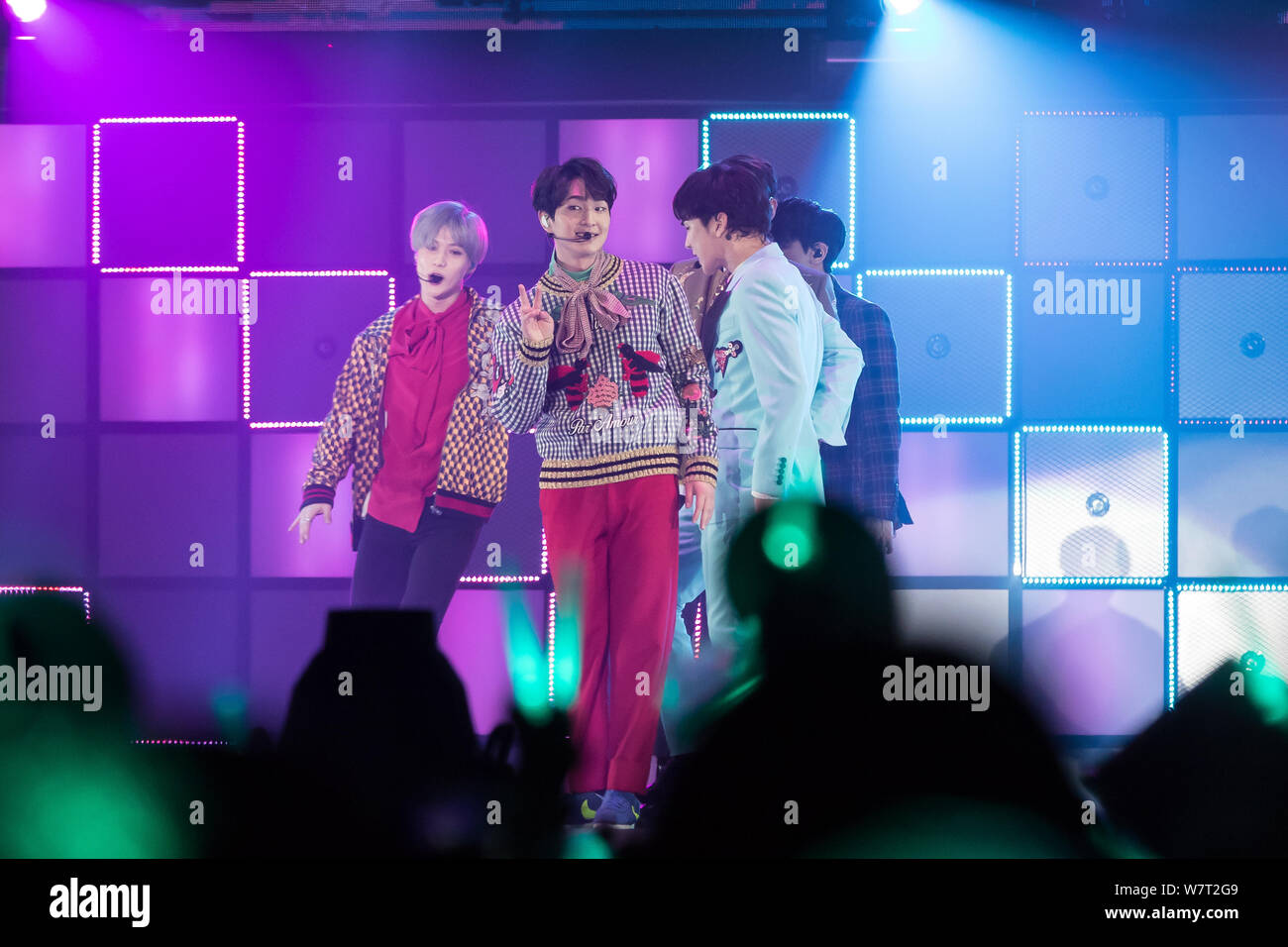 Members of South Korean boy group SHINee perform at their concert in ...