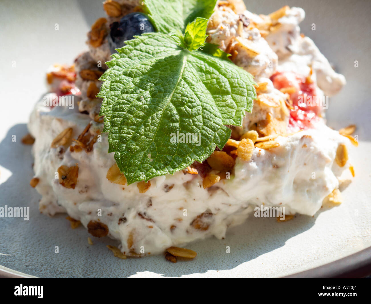 Cranachan, traditional Scottish dessert with whipped cream, whisky ...