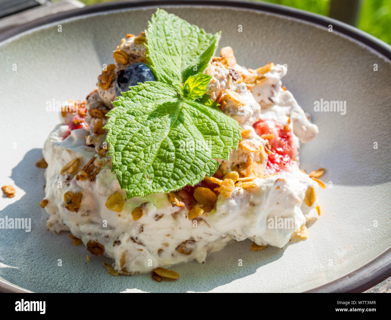 Cranachan, traditional Scottish dessert with whipped cream, whisky ...