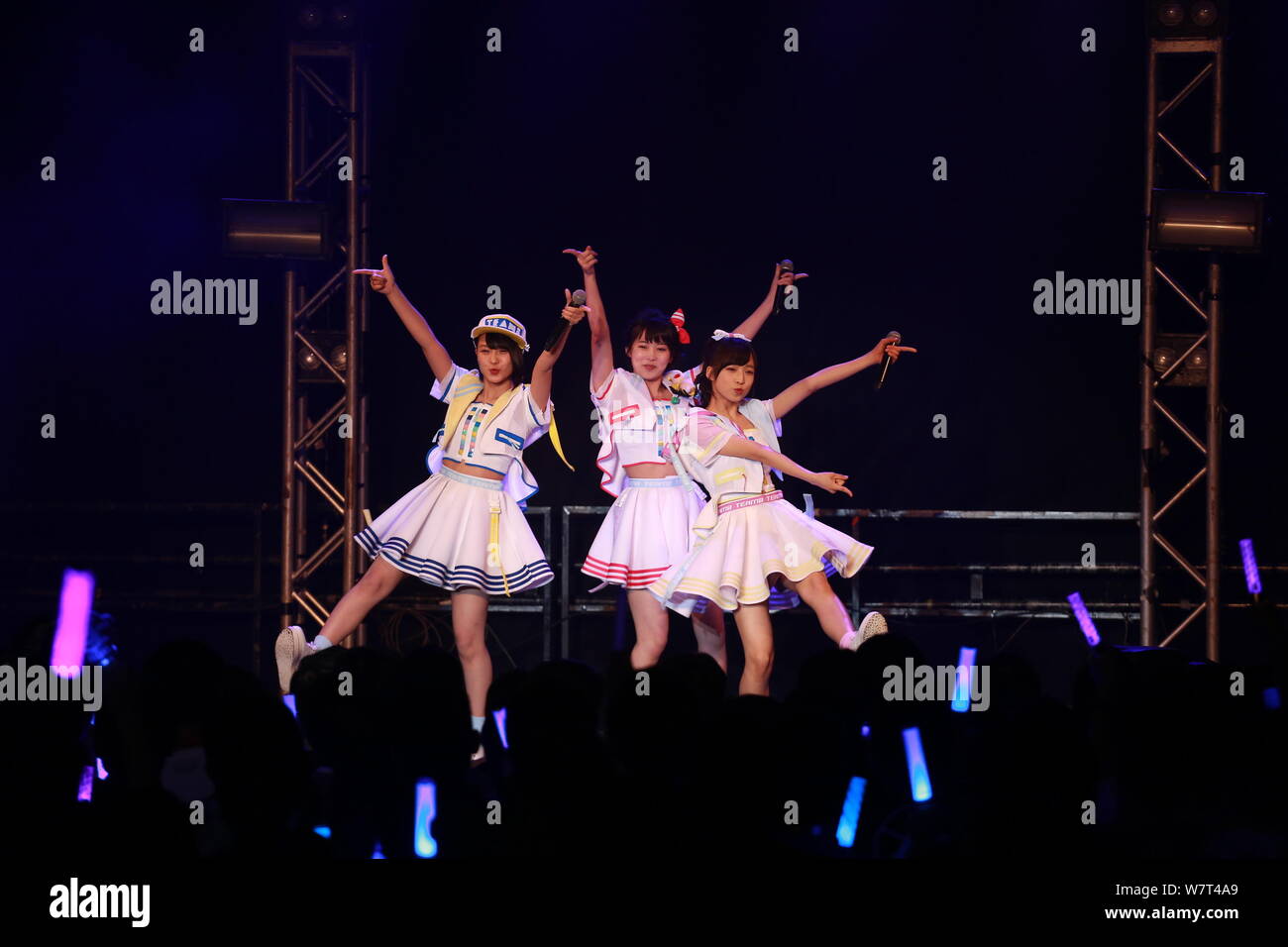 (From left) Nanami Yamada, Rin Okabe and Yui Oguri of Japanese idol ...