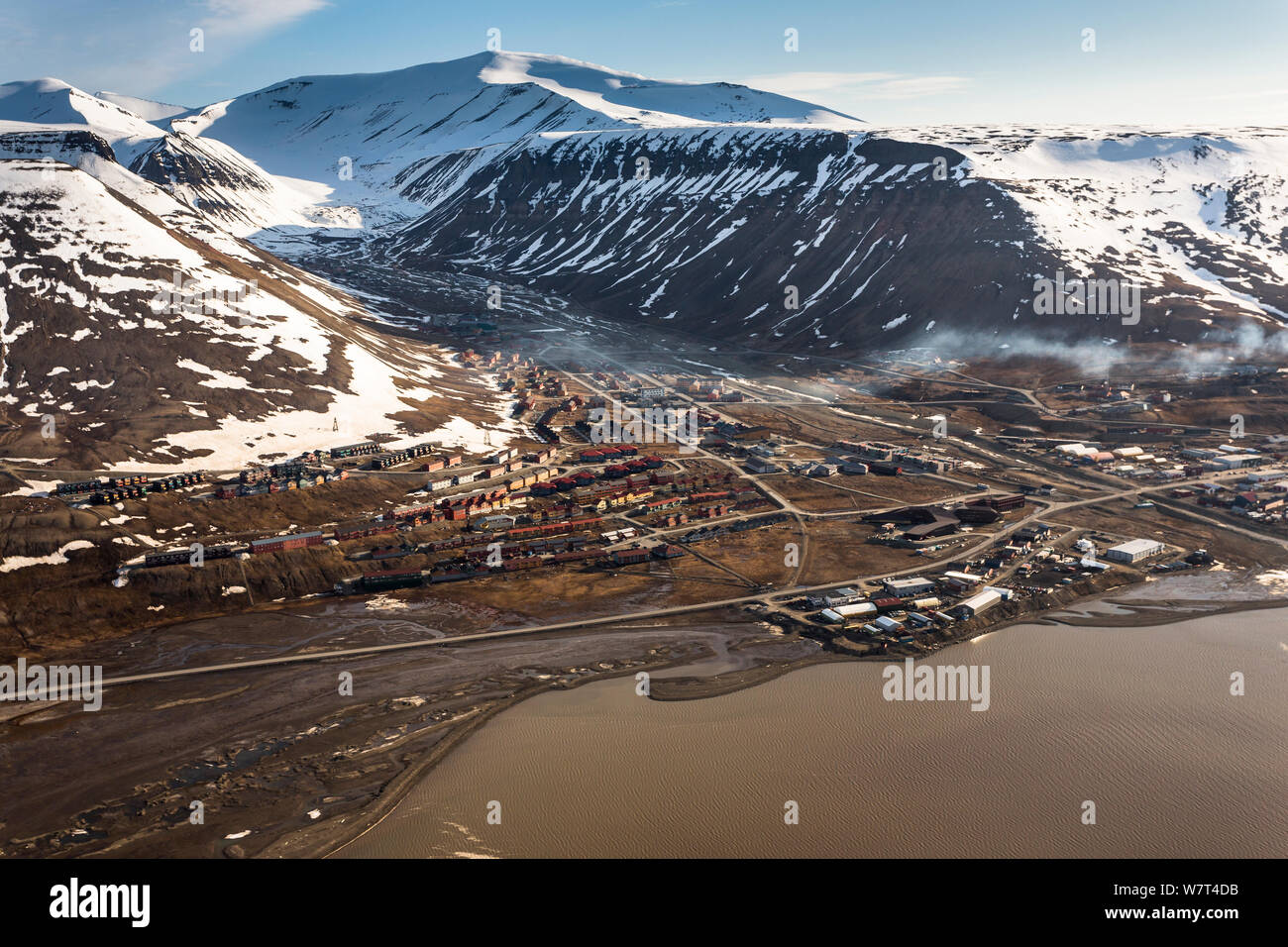 Aerial View of Longyearbyen Spitzbergen, Svalbard, Norway, June 2012 ...
