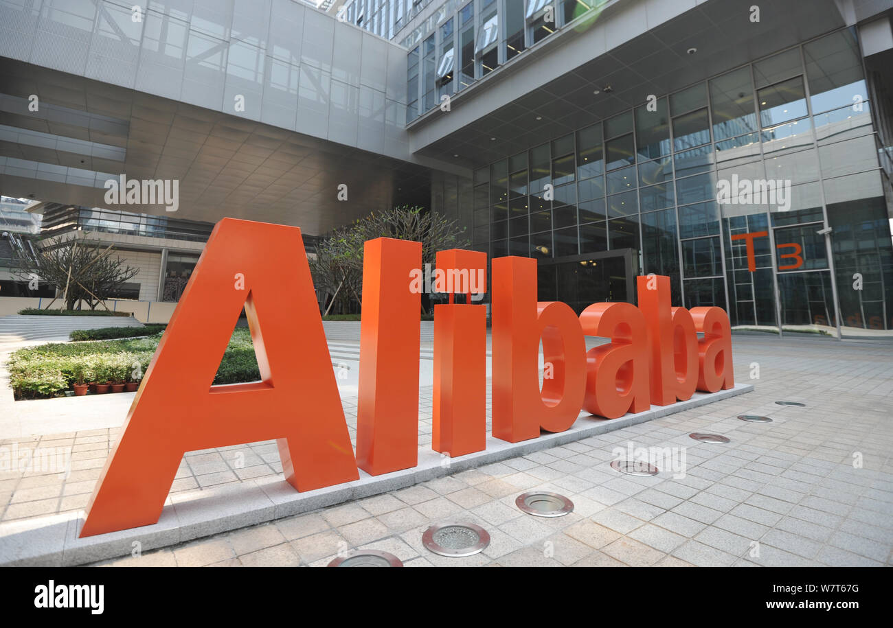 --FILE--A logo of Alibaba Group is pictured at an office building in ...