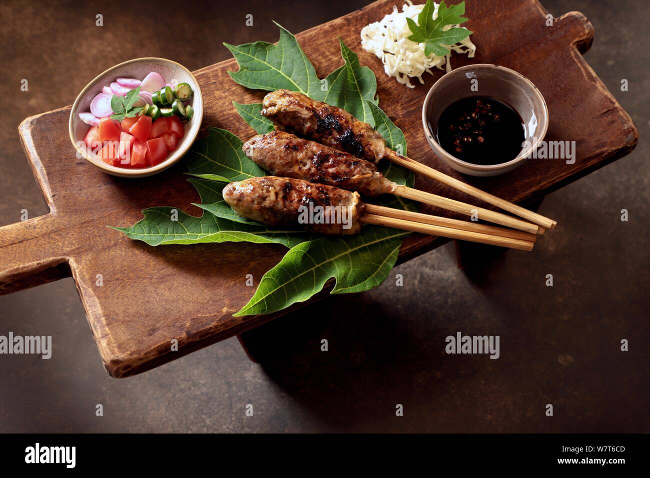 Sate Buntel Solo. Minced lamb satay from Solo / Surakarta, Central Java ...