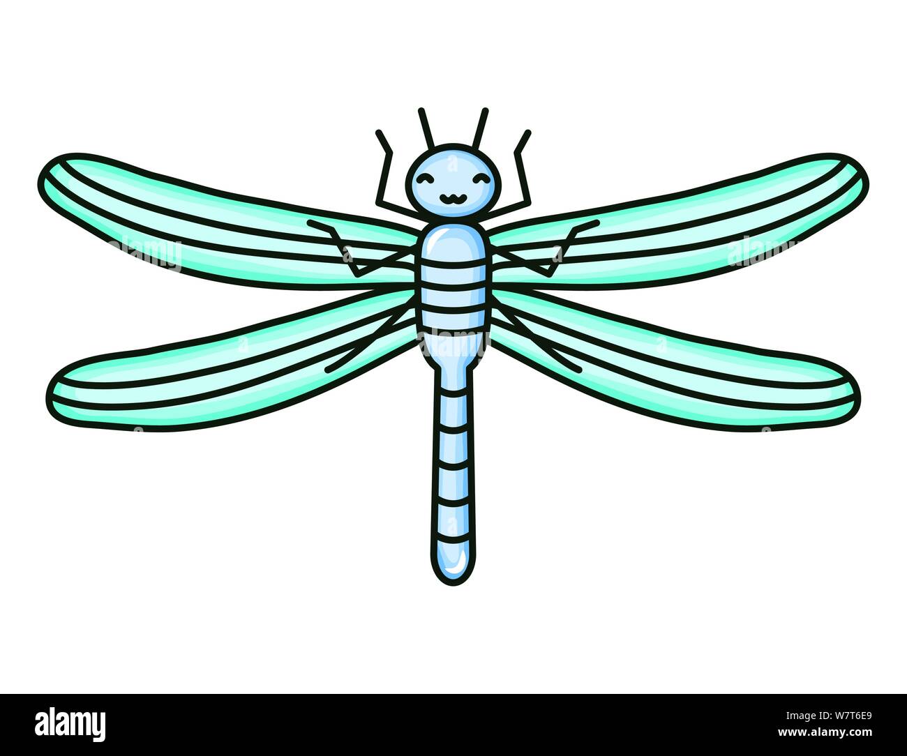 cute dragon fly kawaii character vector illustration design Stock ...