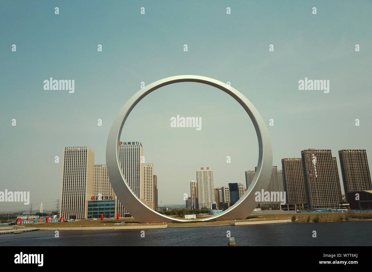 Aerial view of a gigantic steel loop dubbed the "Ring of Life" in ...