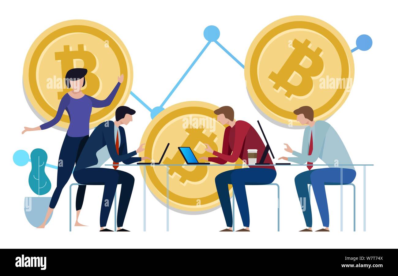 Golden Bitcoins chart up background. Graph of the growth of price. team ...