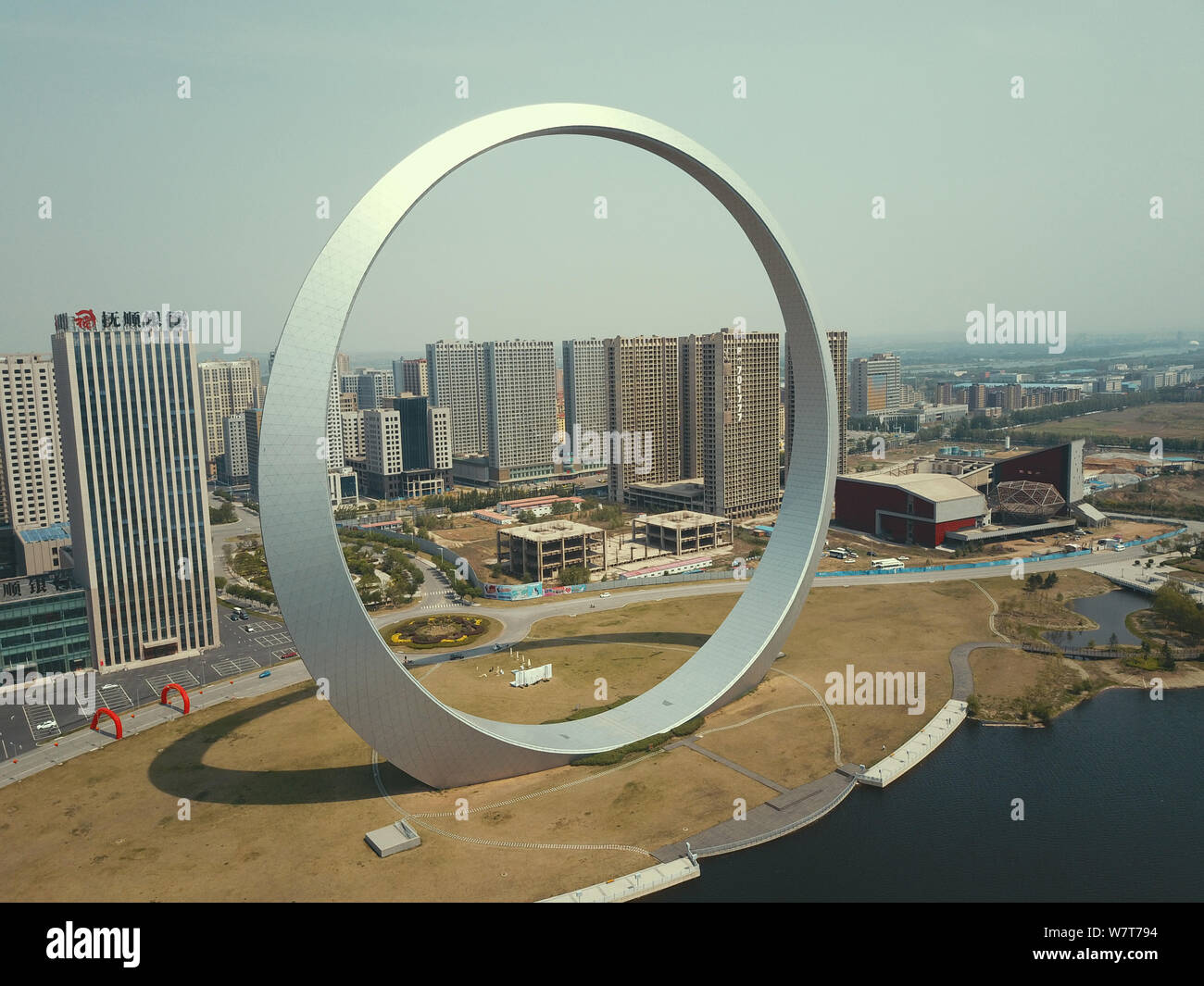 Aerial view of a gigantic steel loop dubbed the "Ring of Life" in ...