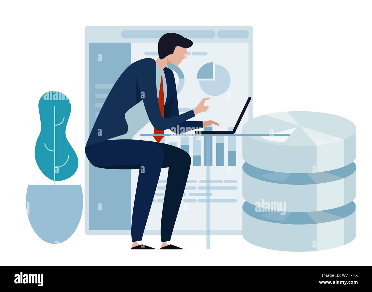Working with data, science Stock Vector Images - Alamy