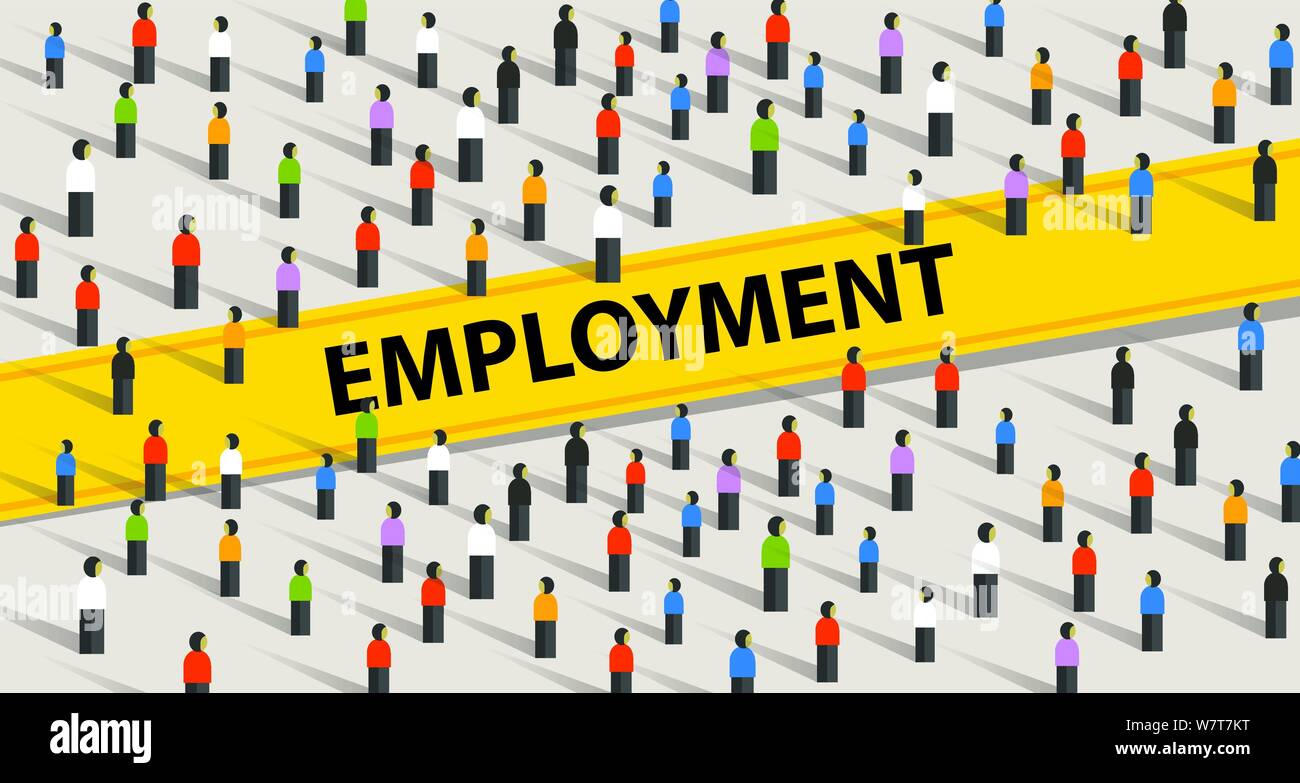 Employment concept. Crowd of people, individuality and diversity ...