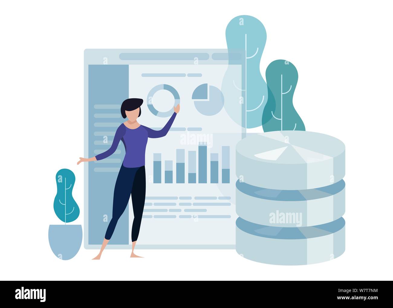 Data science concept of big database technology. Environment friendly ...