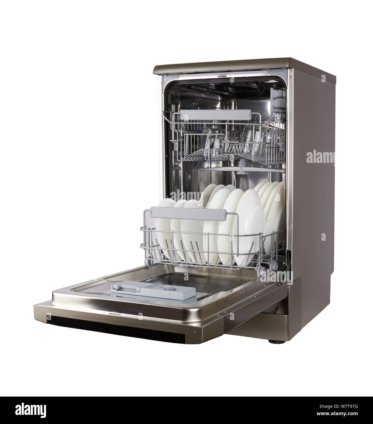 Dishwasher machine isolated on a white background Stock Photo - Alamy