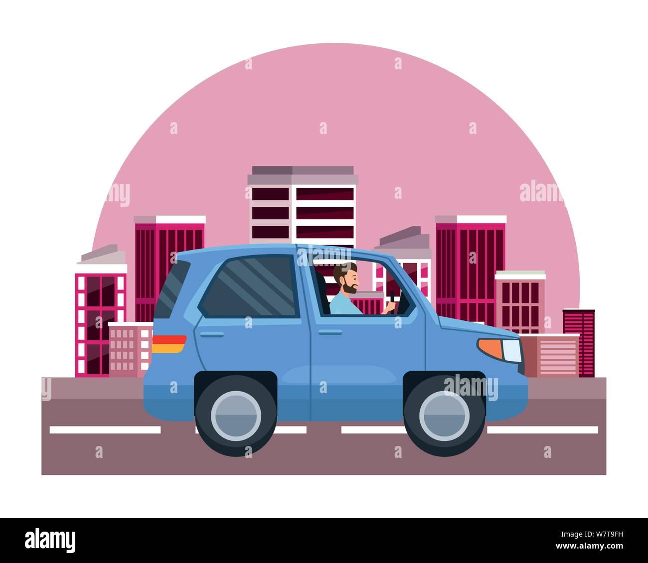 Man driving SUV vehicle sideview cartoon Stock Vector Image & Art - Alamy