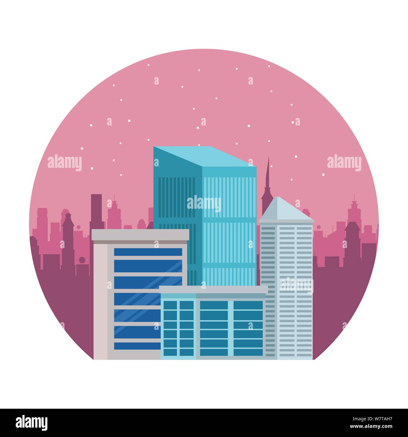 Office buildings and skyscraper real estates Stock Vector Image & Art ...