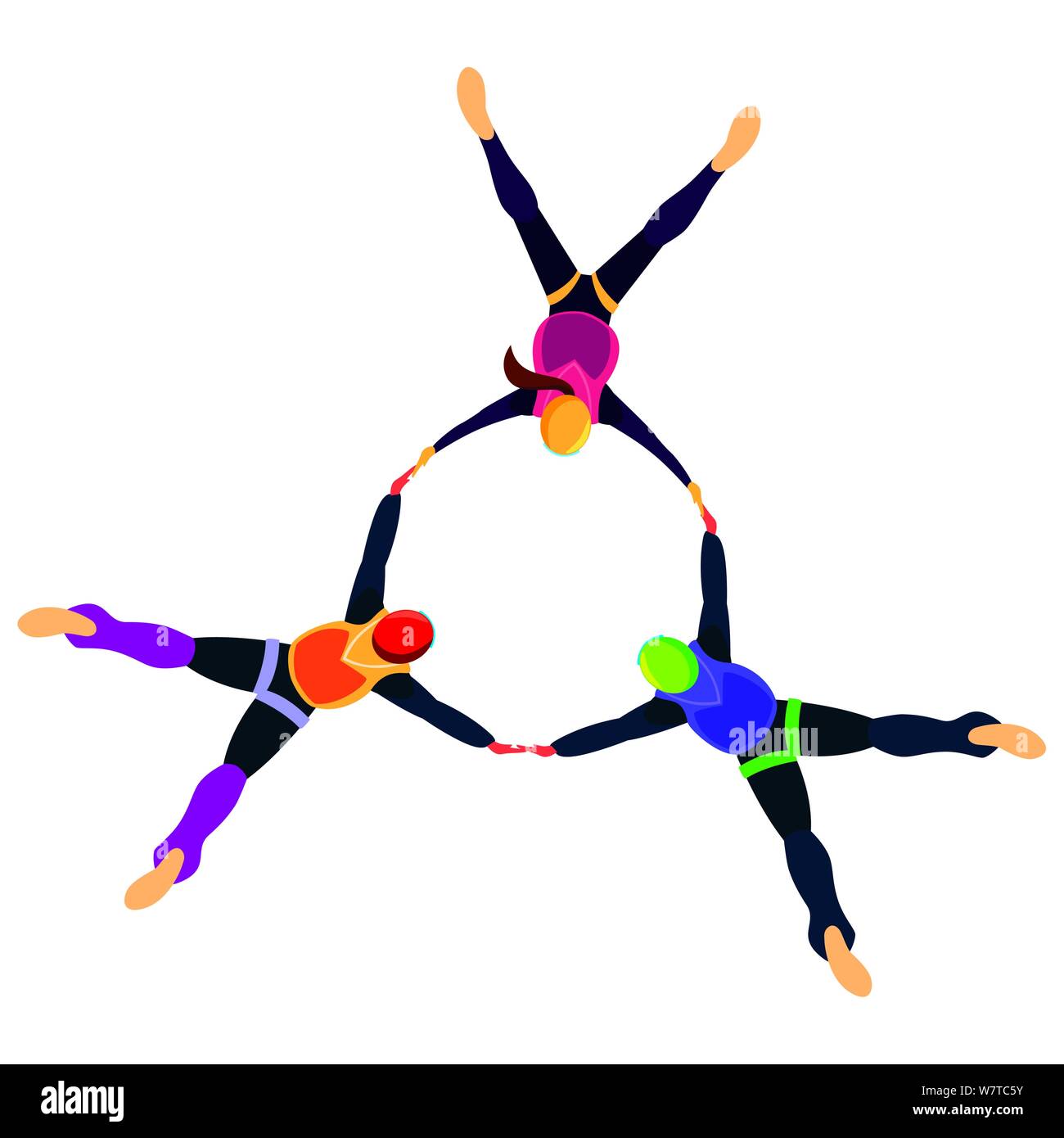 Woman skydiving illustration Cut Out Stock Images & Pictures - Alamy