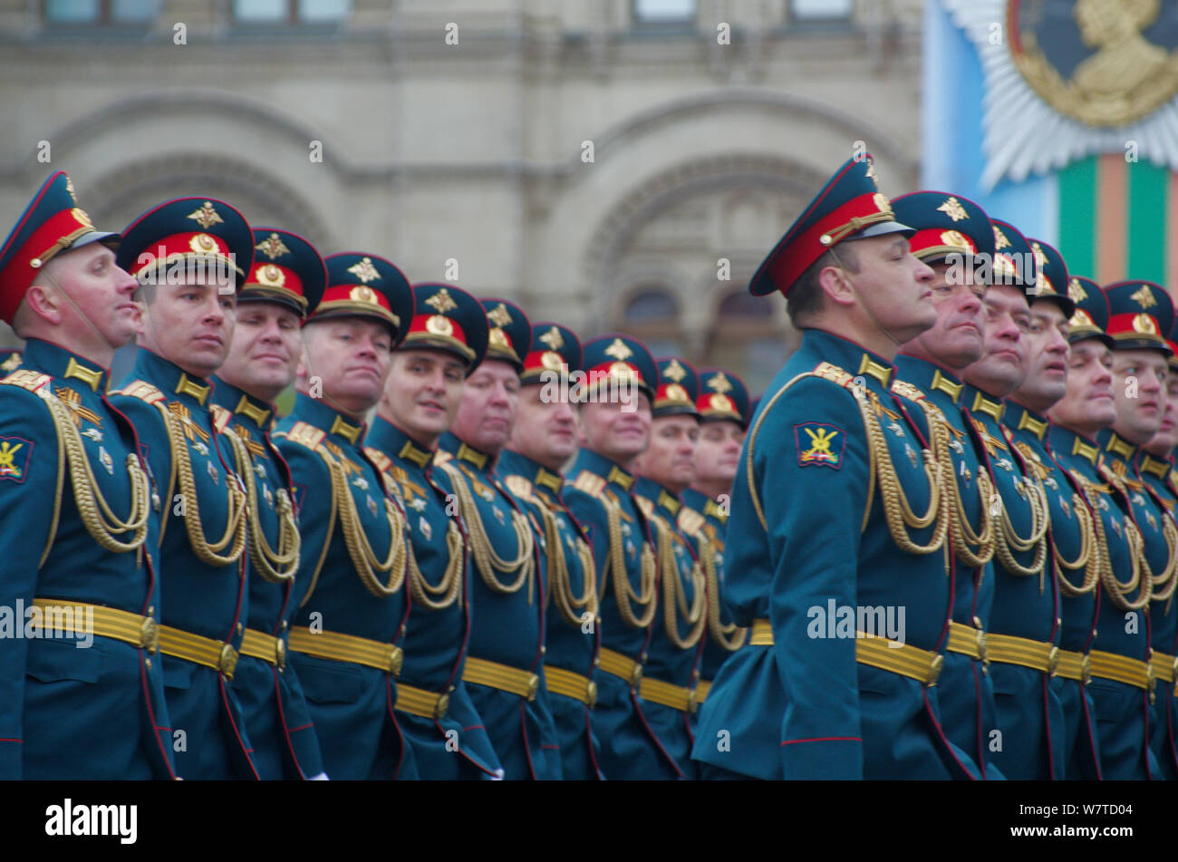 Russian soldiers march along the Red Square during the Victory Day ...