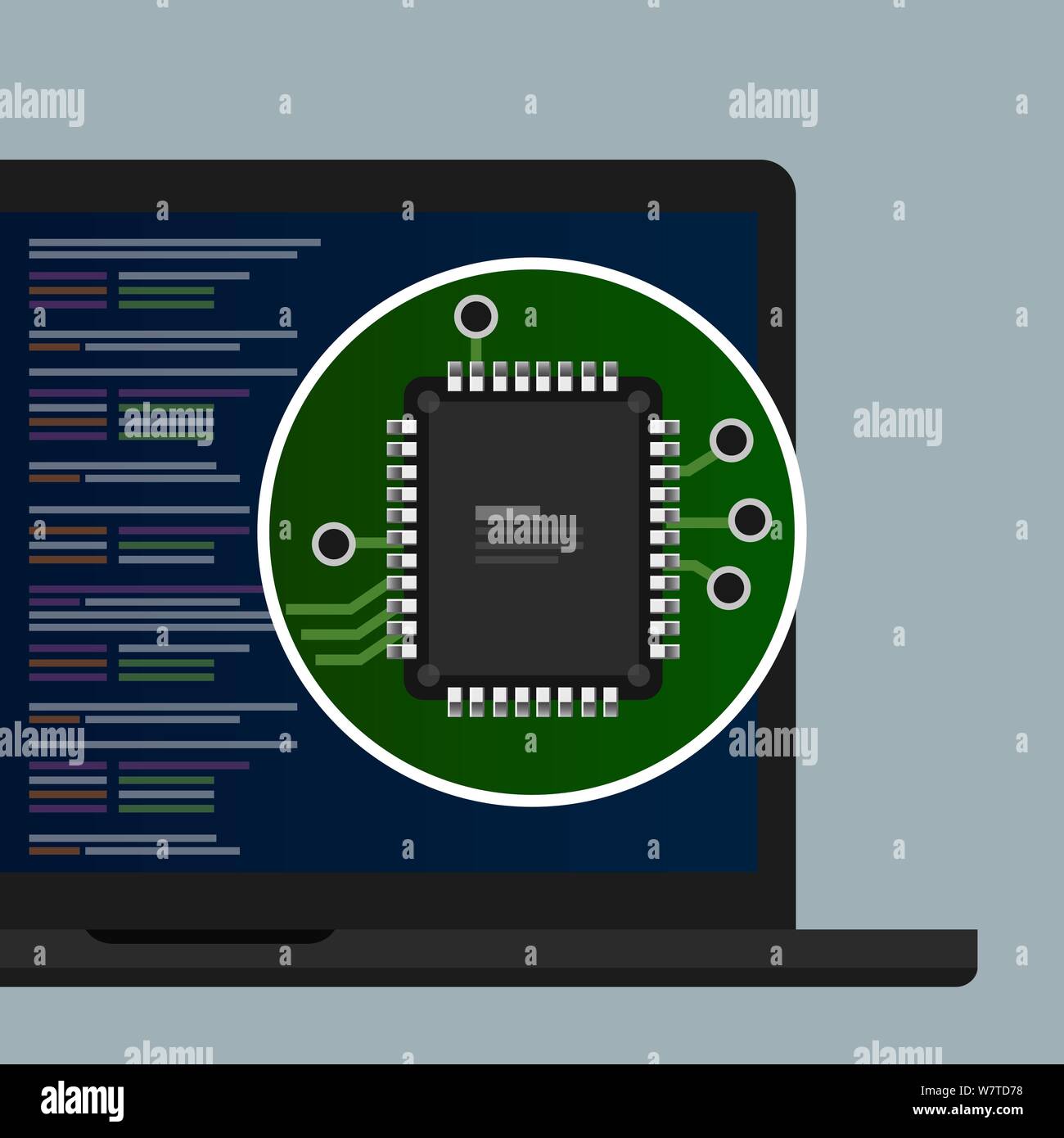 programming coding line of text in laptop screen. close-up of ...