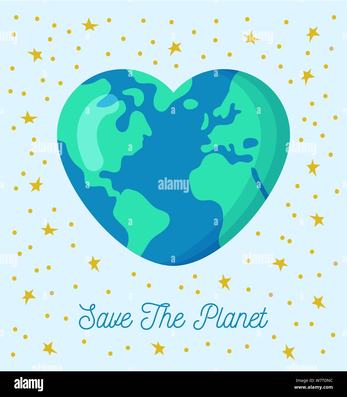 Heart shaped Earth. Save the planet. Environmental conservation concept ...