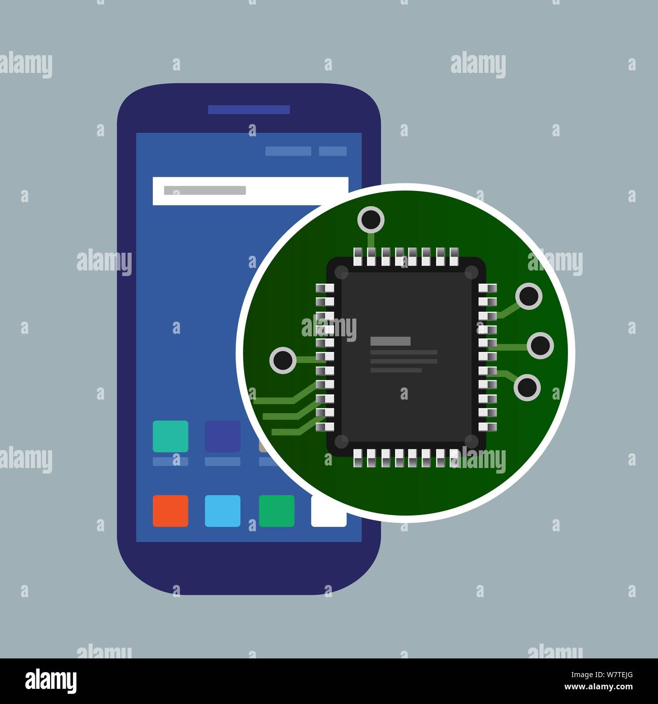 Smartphone with a broken screen Stock Vector Images - Alamy