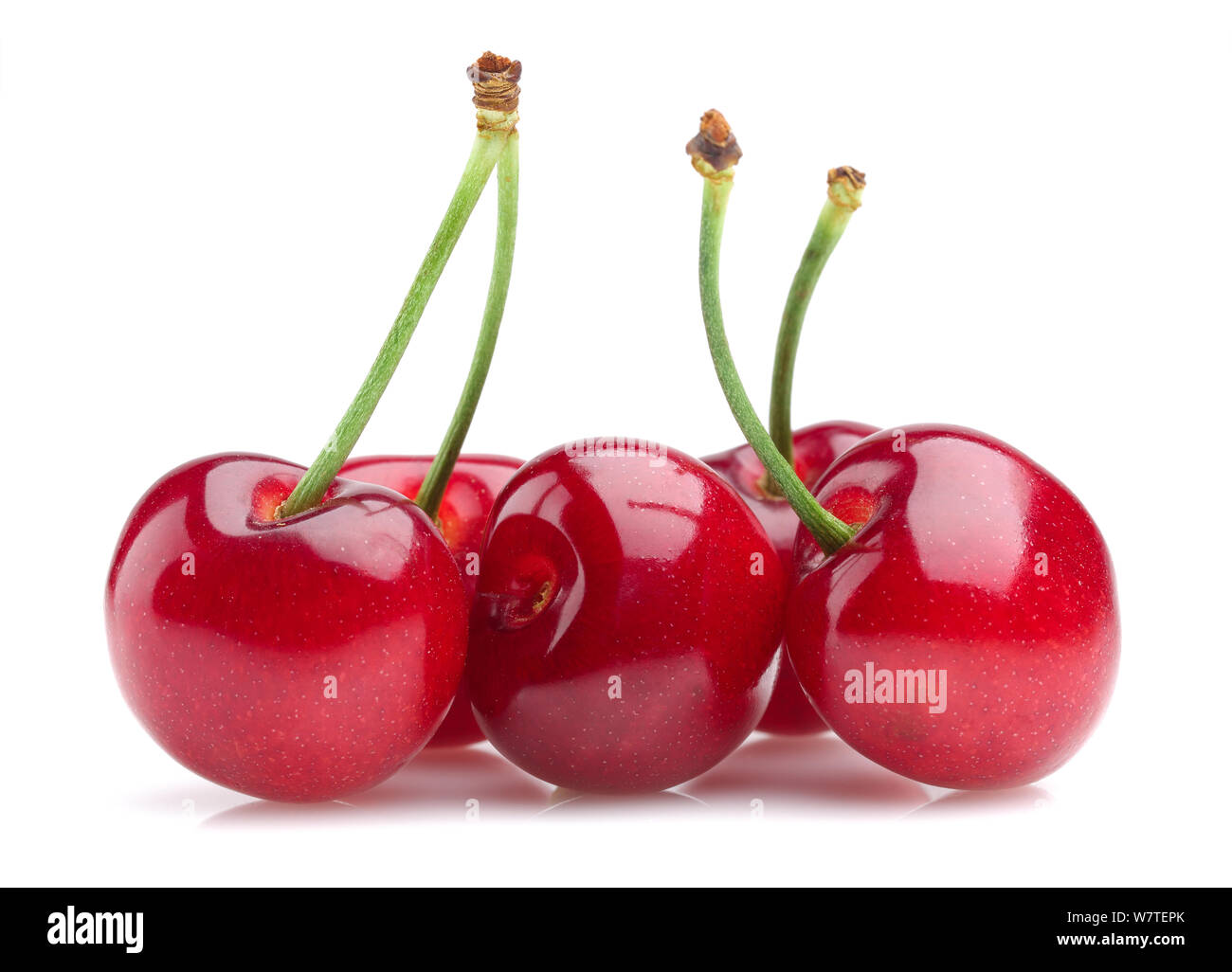 Fresh red cherries isolated on white background Stock Photo - Alamy