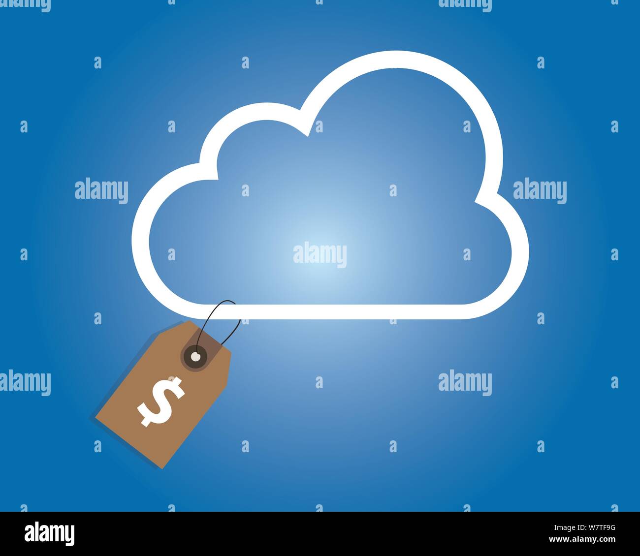 cloud service pricing dollar price tag money symbol online technology ...