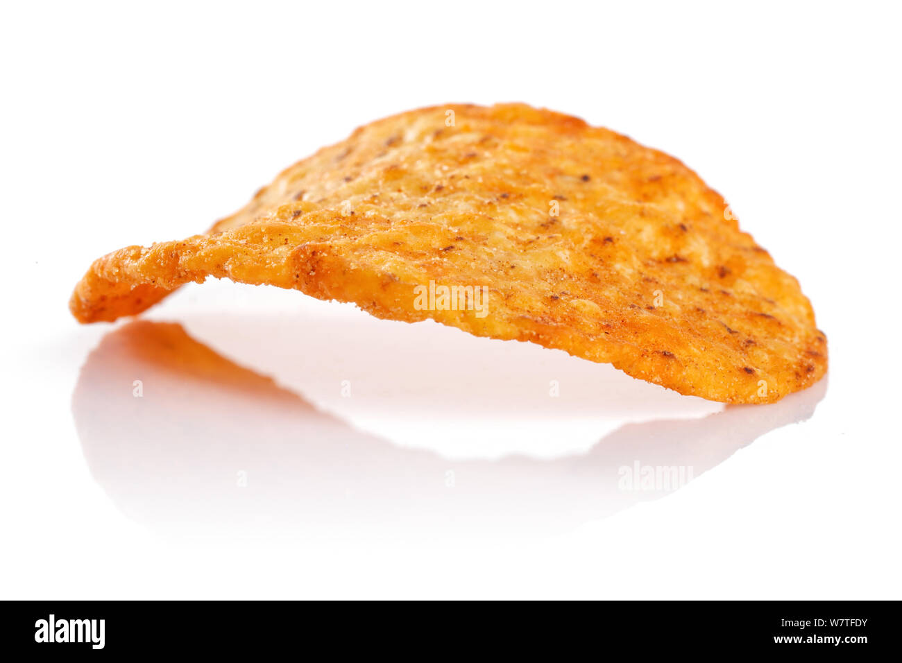 Round corn chip isolated on white background Stock Photo - Alamy