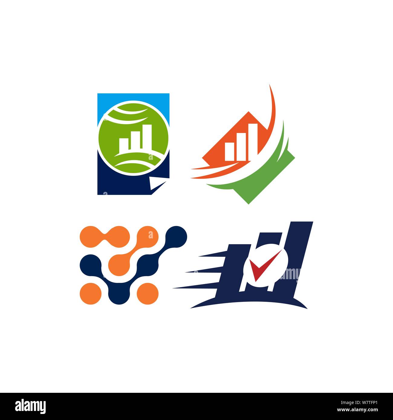 Accounting Tax Financial Business Logo Design Set Template Vector Stock ...