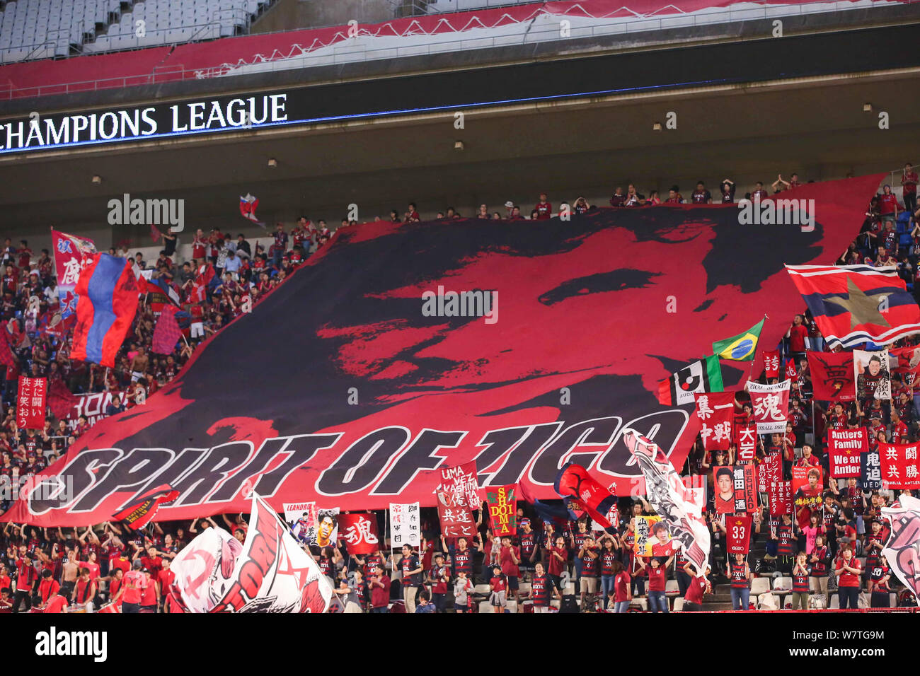Football fans wave flags and shout slogans to show support for Japan's ...