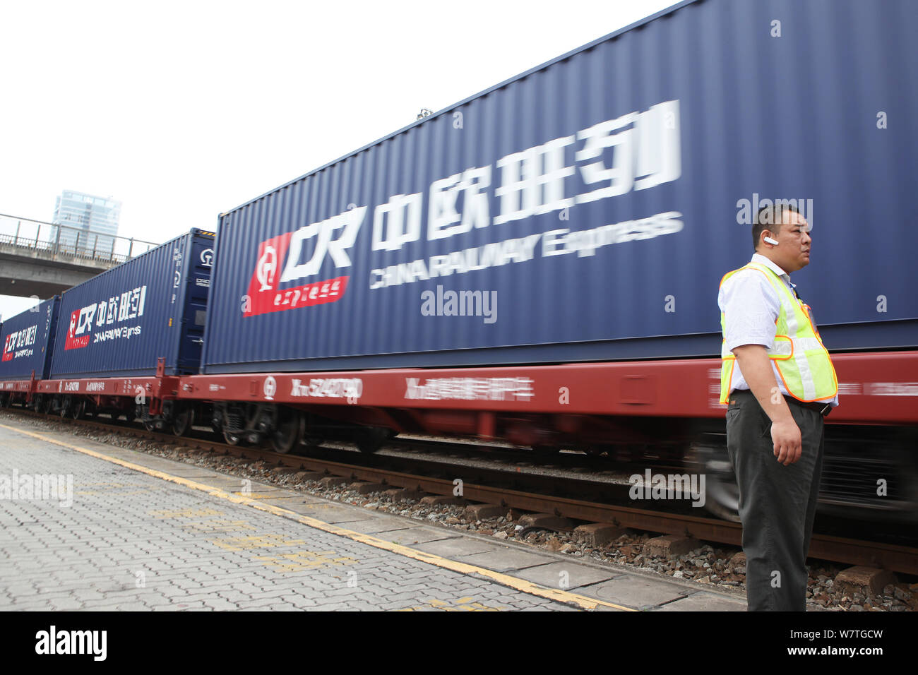 The first freight train X8428 of China Railway Express bound for Minsk ...