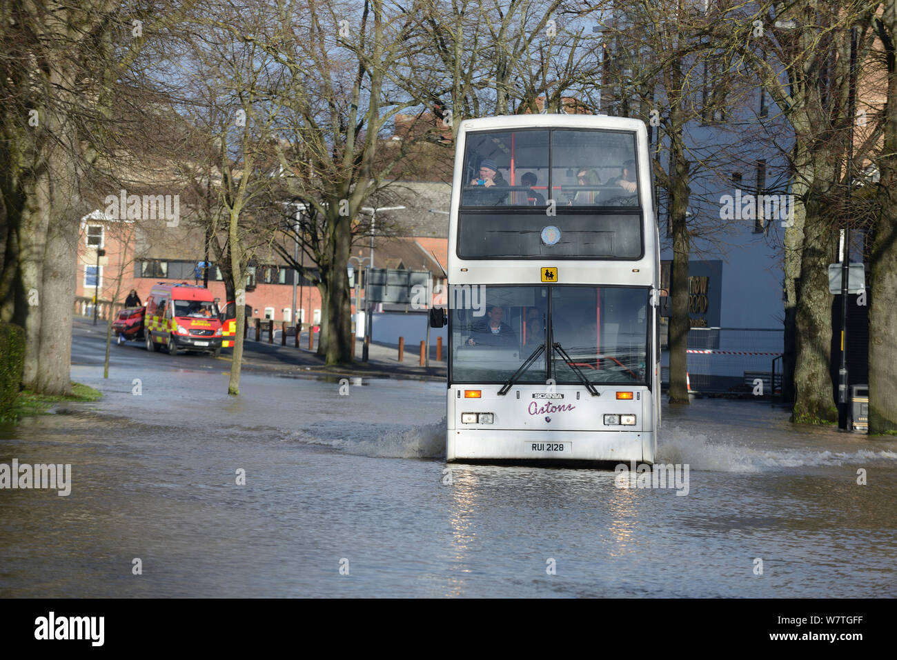 Shuttle bus with rescue vehicle and RIB boat during record breaking ...