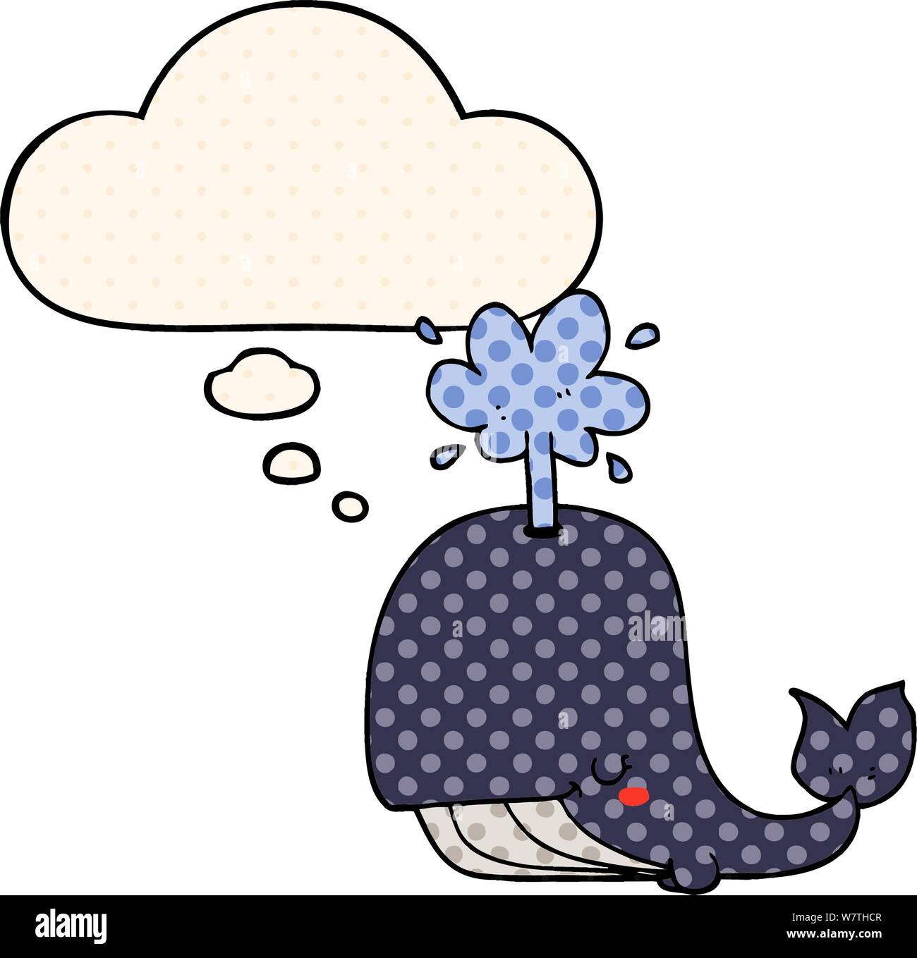 cartoon whale with thought bubble in comic book style Stock Vector ...